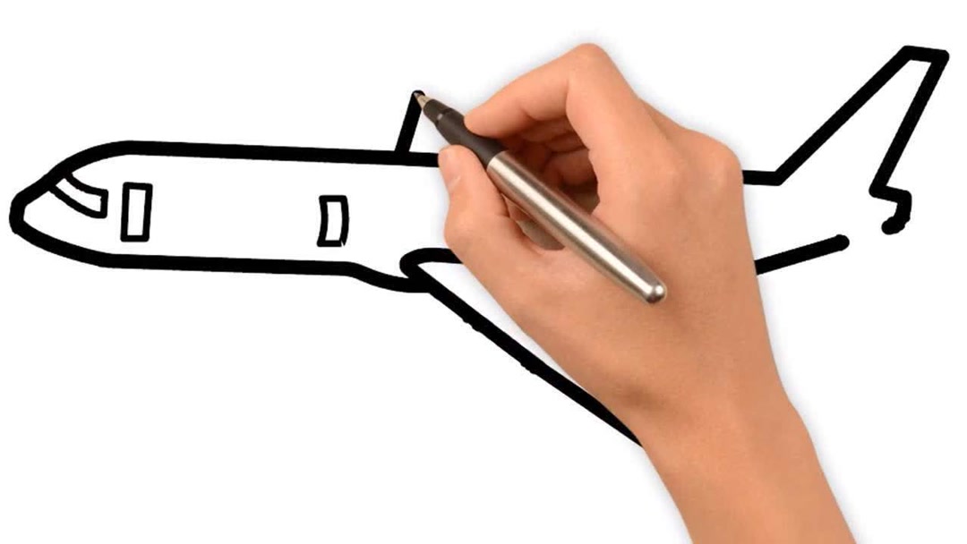 儿童绘画 三分钟教你学会画彩色飞机