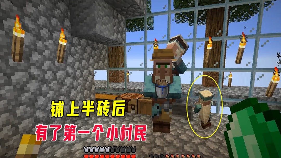 瓶子里的世界10:我给玻璃房铺上半砖后,第一个小村民诞生了