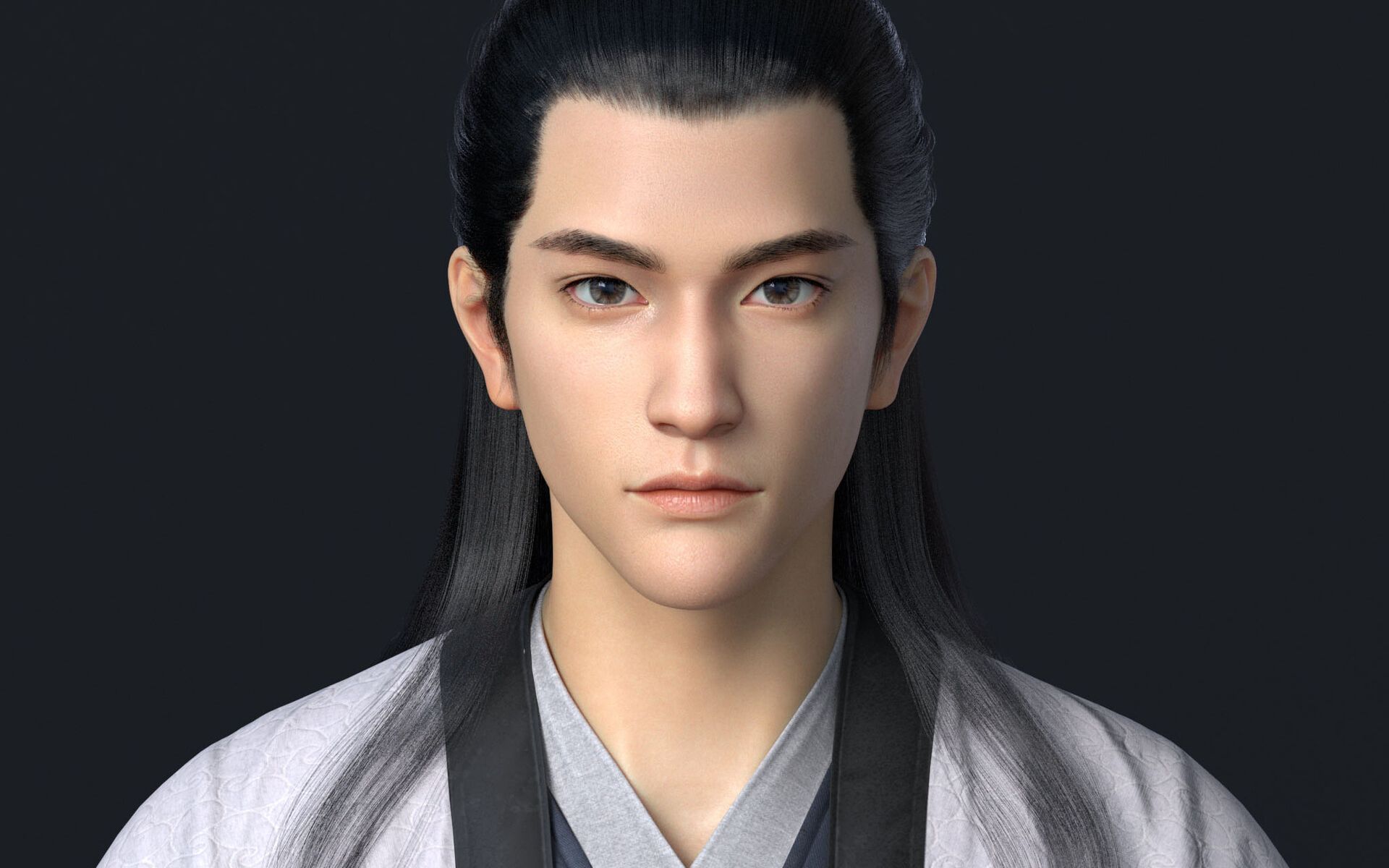 【maya角色建模】影视级别人物“游戏古风男性角色”建模,模型建模/...