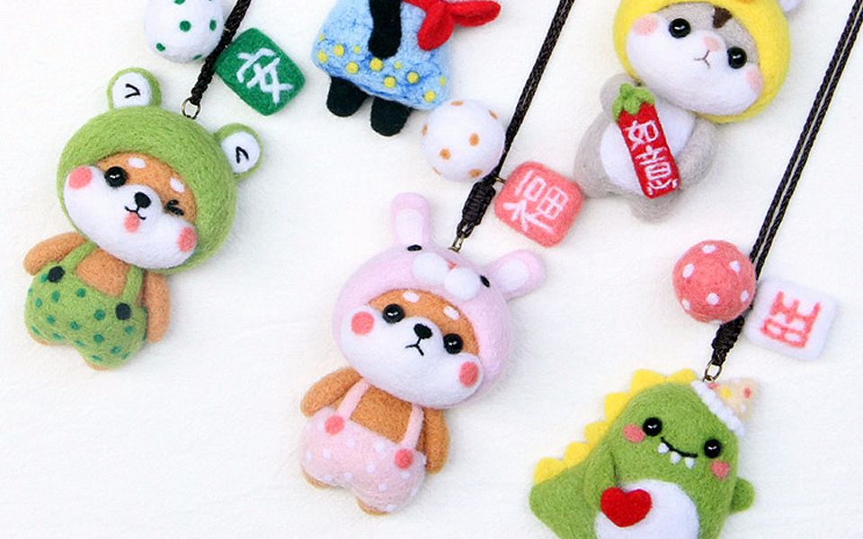 【梧桐家羊毛毡】原创 幸福柴犬 羊毛毡戳戳乐手工DIY制作教学视频