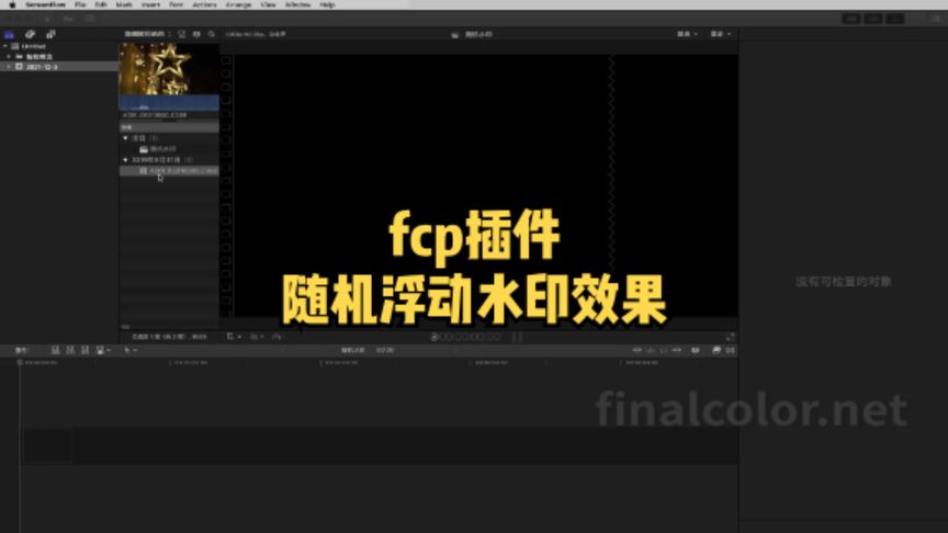 做了一个fcp插件-随机水印效果, 水印文字可以手动更改