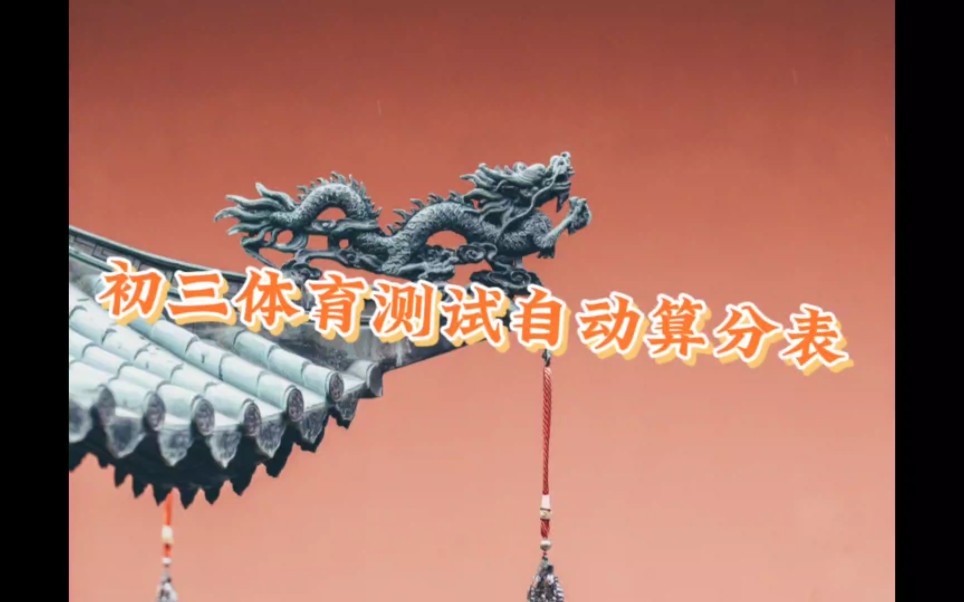 初三体育课堂考试成绩自动算分表