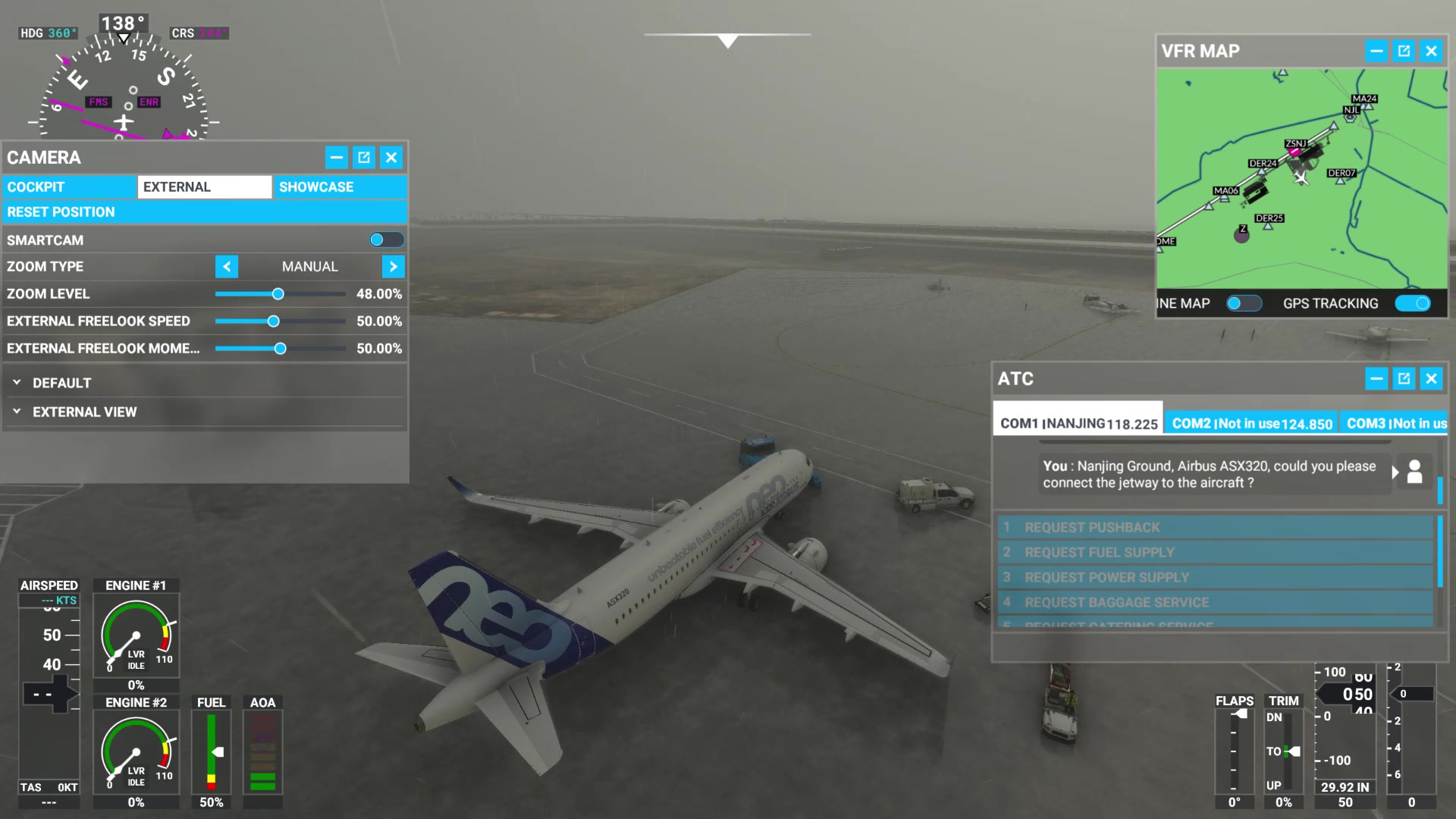 【模拟飞行MFS2020】南京飞武汉,武汉竟然没有ILS系统,大雨竟然让...