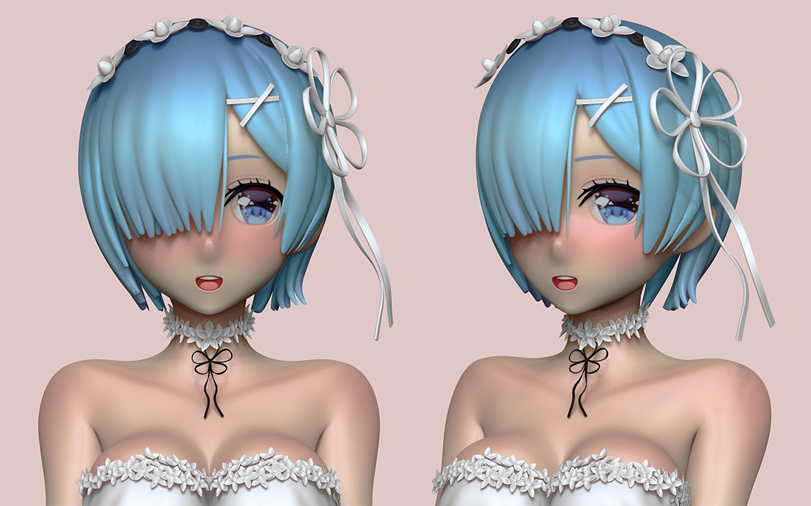 【zbrush新手教程】蕾姆二次元手办模型制作,从零开始~学完就不用再...