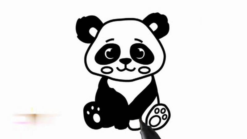 手绘简笔画,可爱的大熊猫