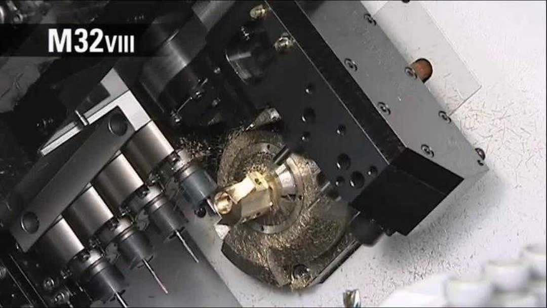西铁城走心机M32,自动B轴加工斜孔