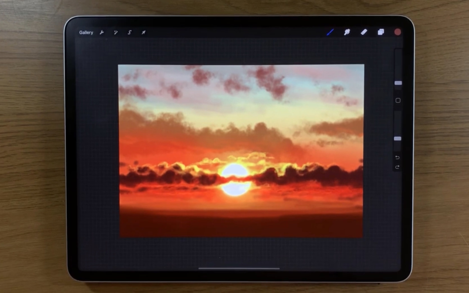 【Prcoreate绘画教程】手把手教你画云彩日出