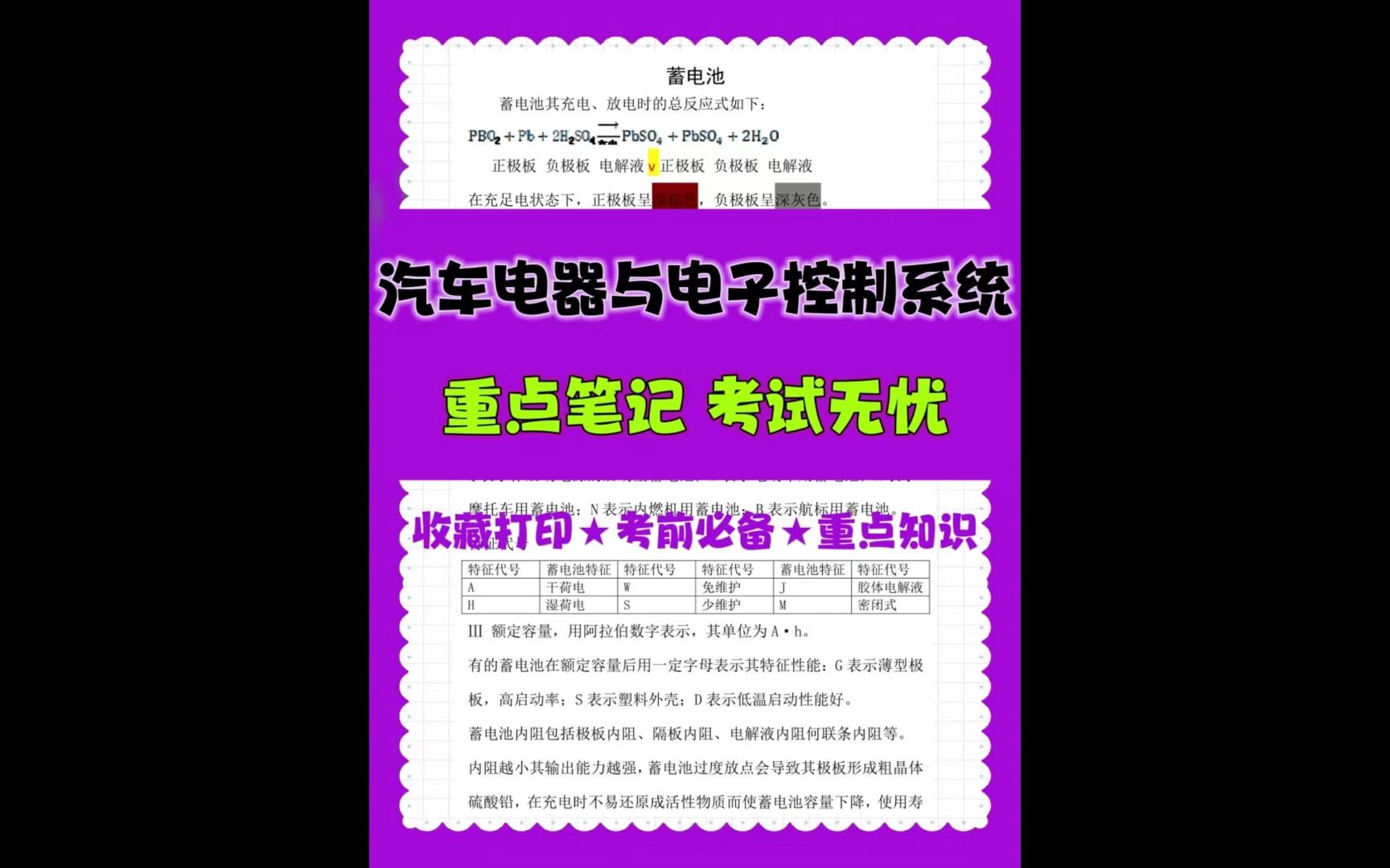 汽车电器与电子控制系统笔记❗考试必备ߔ