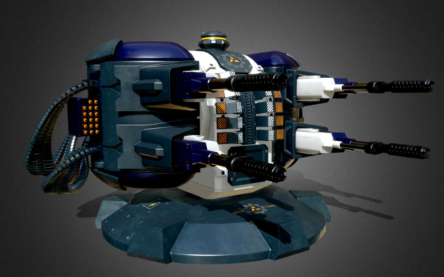 【Maya建模】次时代硬表面炮塔模型制作,pbr流程讲解