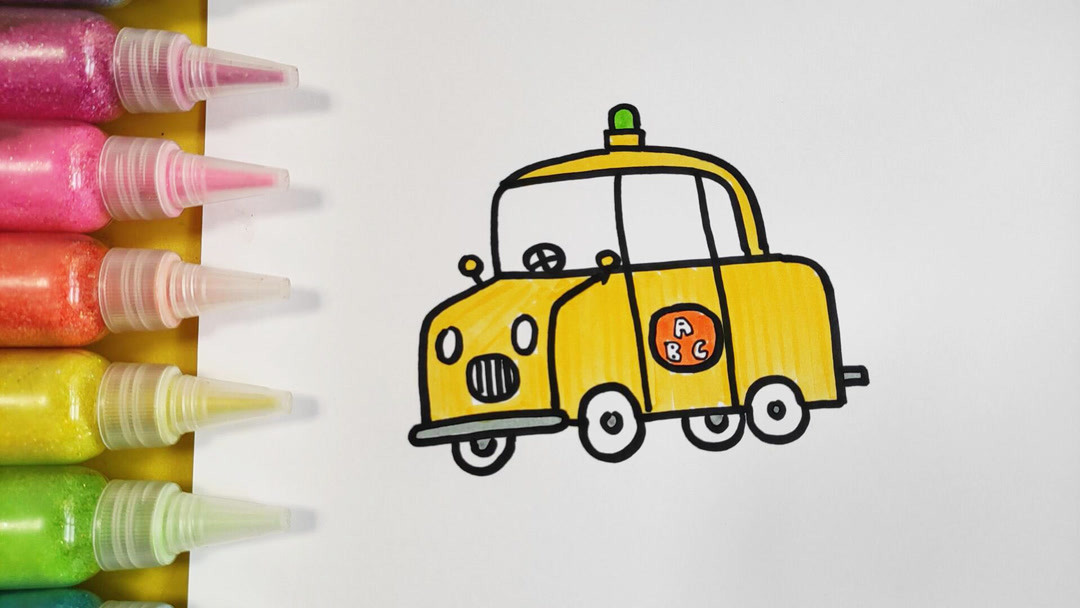 儿童简笔画教程,画小猪佩奇的小汽车,3-12岁小朋友学习画画