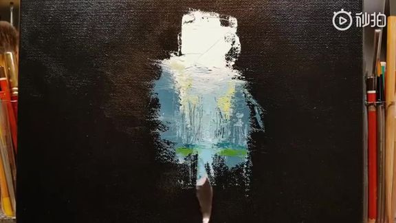 刮刀画出大自然的美。大色块的刮刀色彩~谁敢来挑战?