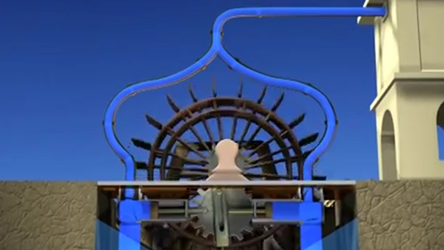 水轮泵站是如何排水的?这个动画解开我20多年的困惑