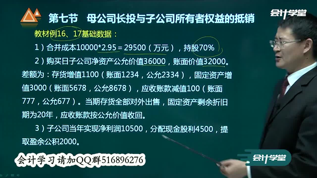 8-母公司长投与子公司所有者权益的抵销八