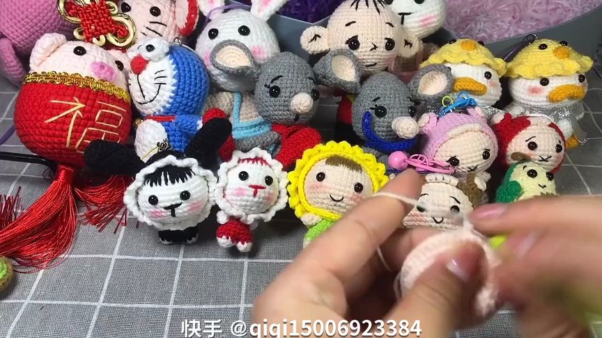 纯手工编织玩偶挂件