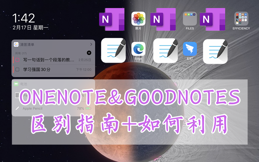 【毯子】onenote&goodnotes区别指南+我是怎么使用的|ipad学习|在家...