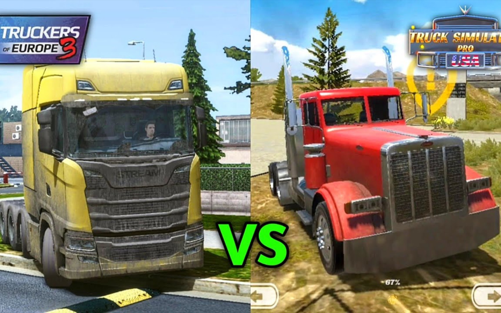 欧洲卡车司机3 vs卡车模拟器Pro Usa|BEST vs BEST【最佳比较】