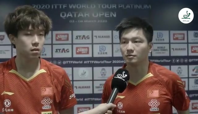 2020卡塔尔公开赛丨男双第一轮丨樊振东/王楚钦赛后采访