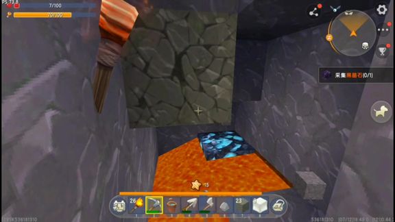 迷你世界 岩浆里取蓝钻,也真是难为琉璃酱了呢#迷你世界