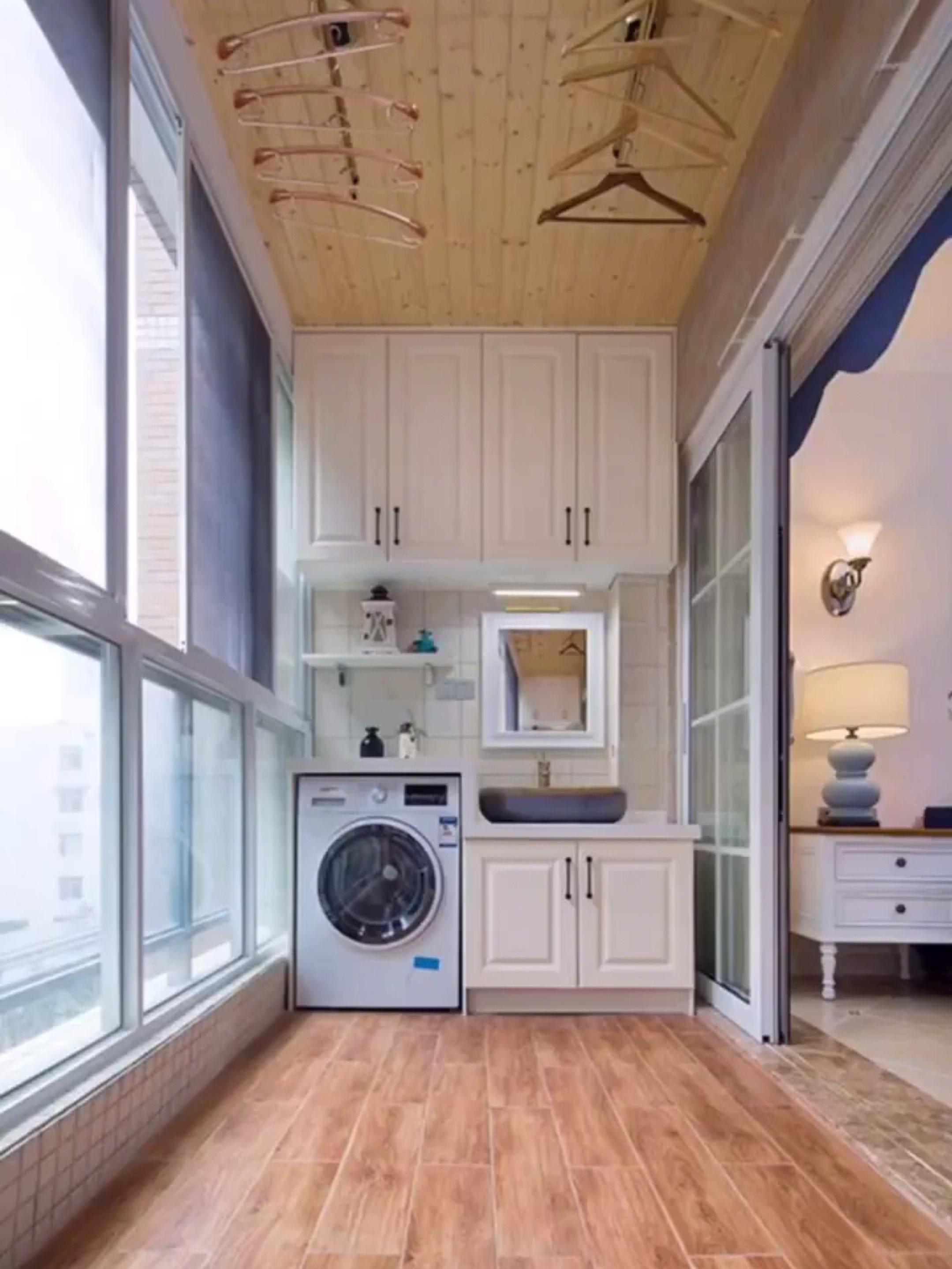 阳台洗衣机,听说现在流行这样放