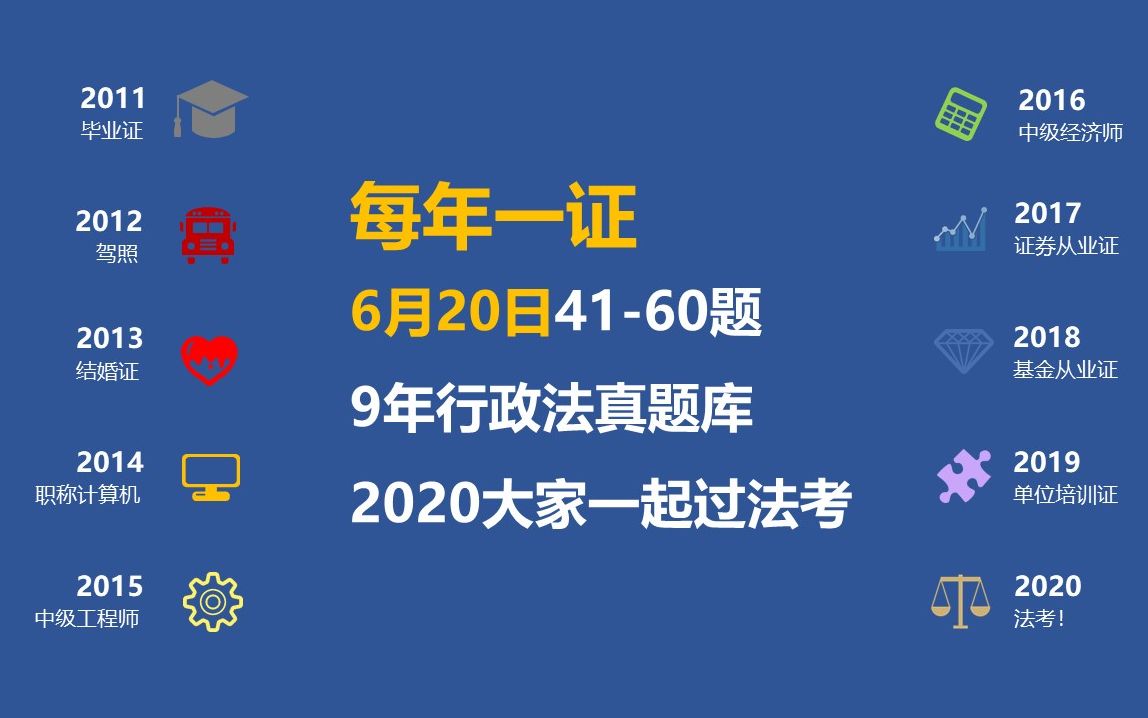 #2020大家一起过法考#6月20日行政法真题库41-60题