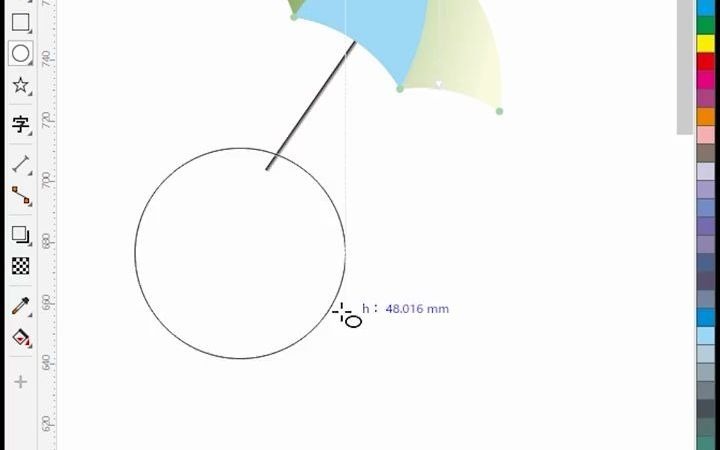 CDR绘制卡通雨伞,这么详细的教程,难道你还说没学会?