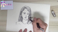 简单好看的素描《伤心的小女孩》绘画教程,非常简单哦!