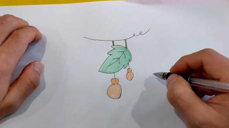 画画:今天给大家画一个好看的小葫芦
