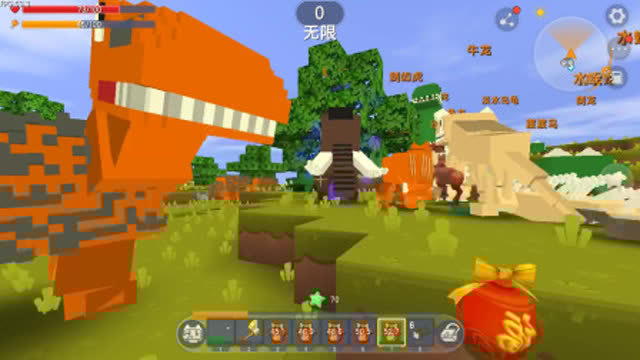 迷你半仙:方舟生存,半仙一把铁矛把泰克霸王龙石头人全部撸个遍