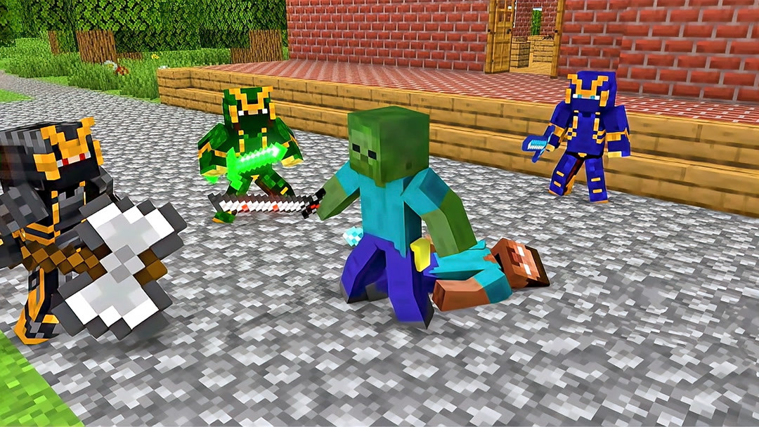 我的世界MC动画:小僵尸VS忍者军团