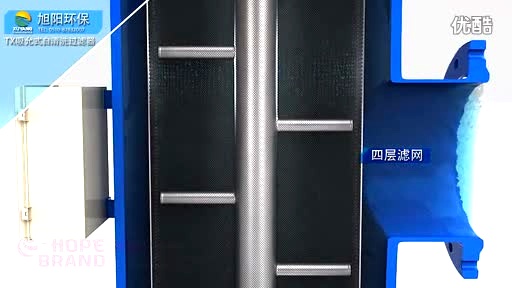亿和出品_产品工艺原理三维动画_TX吸允式自清洗过滤器。