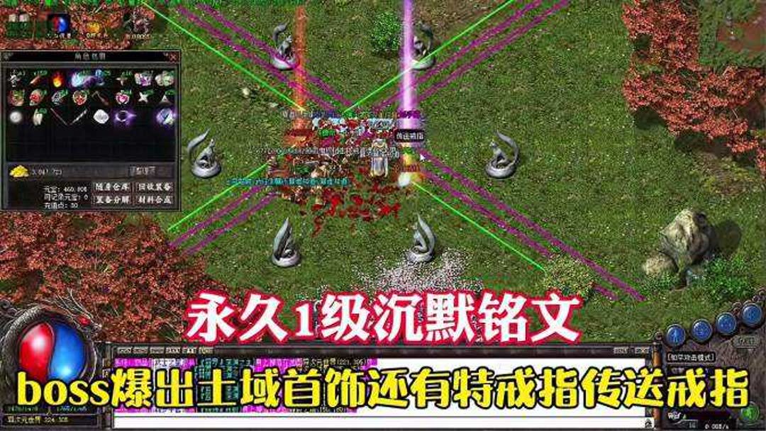 热血传奇:小道士带四只宝宝专挑打怪打,爆出土域戒指,传送戒指