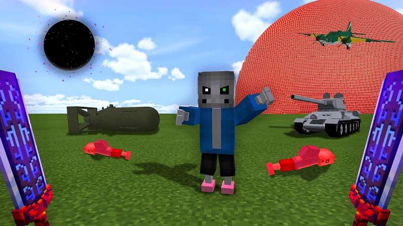 我的世界SANS大战核弹模组,这么猛的破坏力能撑得住吗 魔哒解说