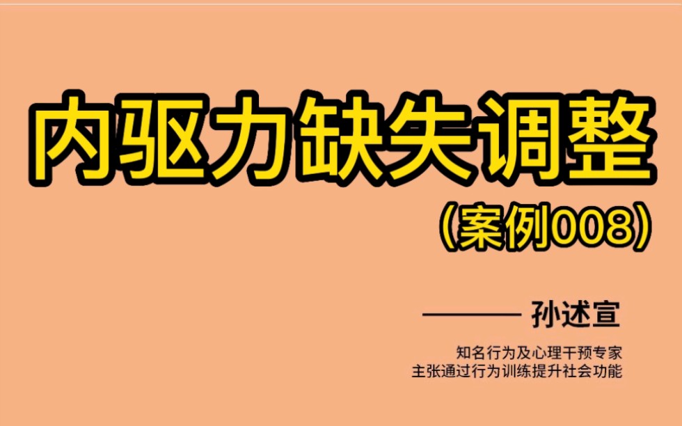 内驱力缺失调整(案例008)