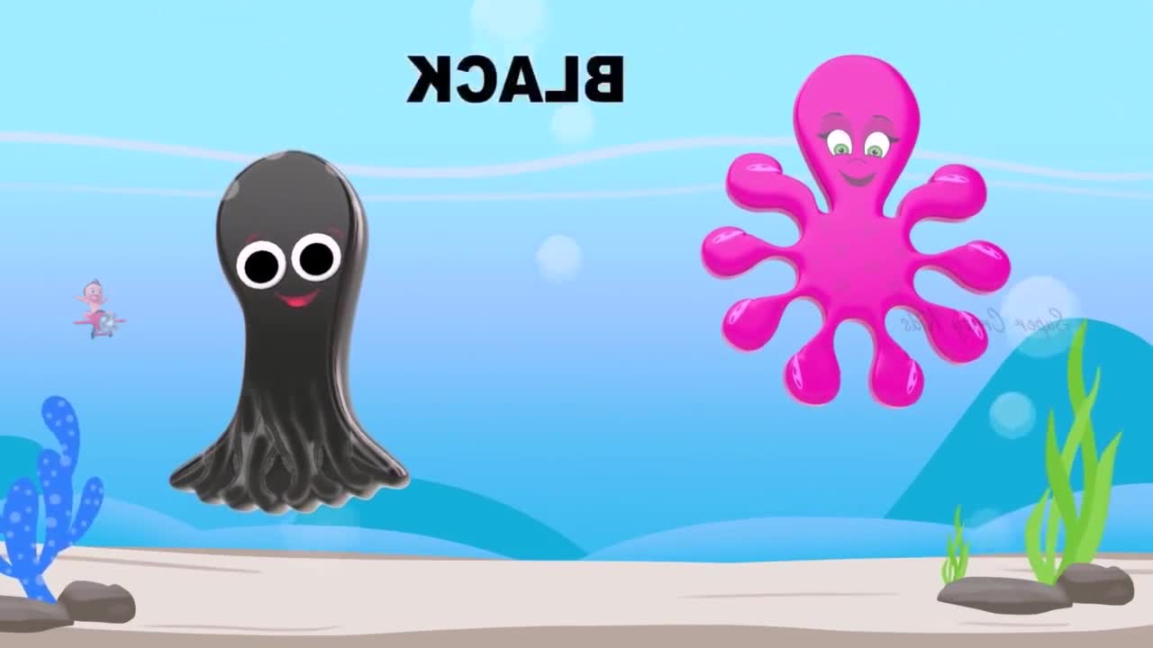 海底世界彩色章鱼,趣味学英语动画片