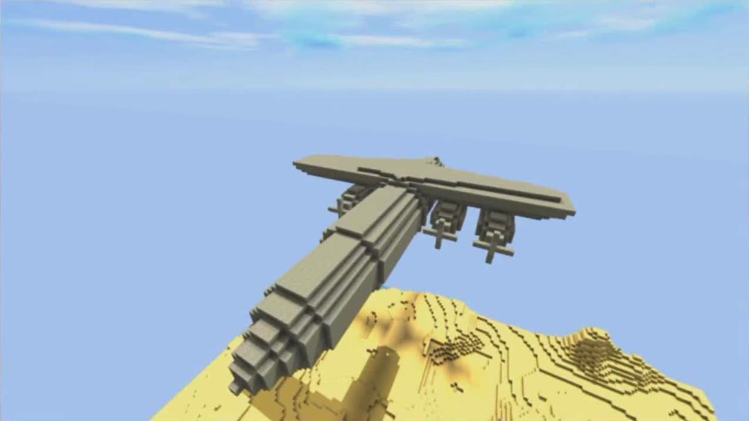 迷你世界:空中打造飞机震撼!