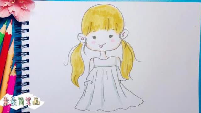 卡通动漫简笔画入门,调皮的邻家小妹