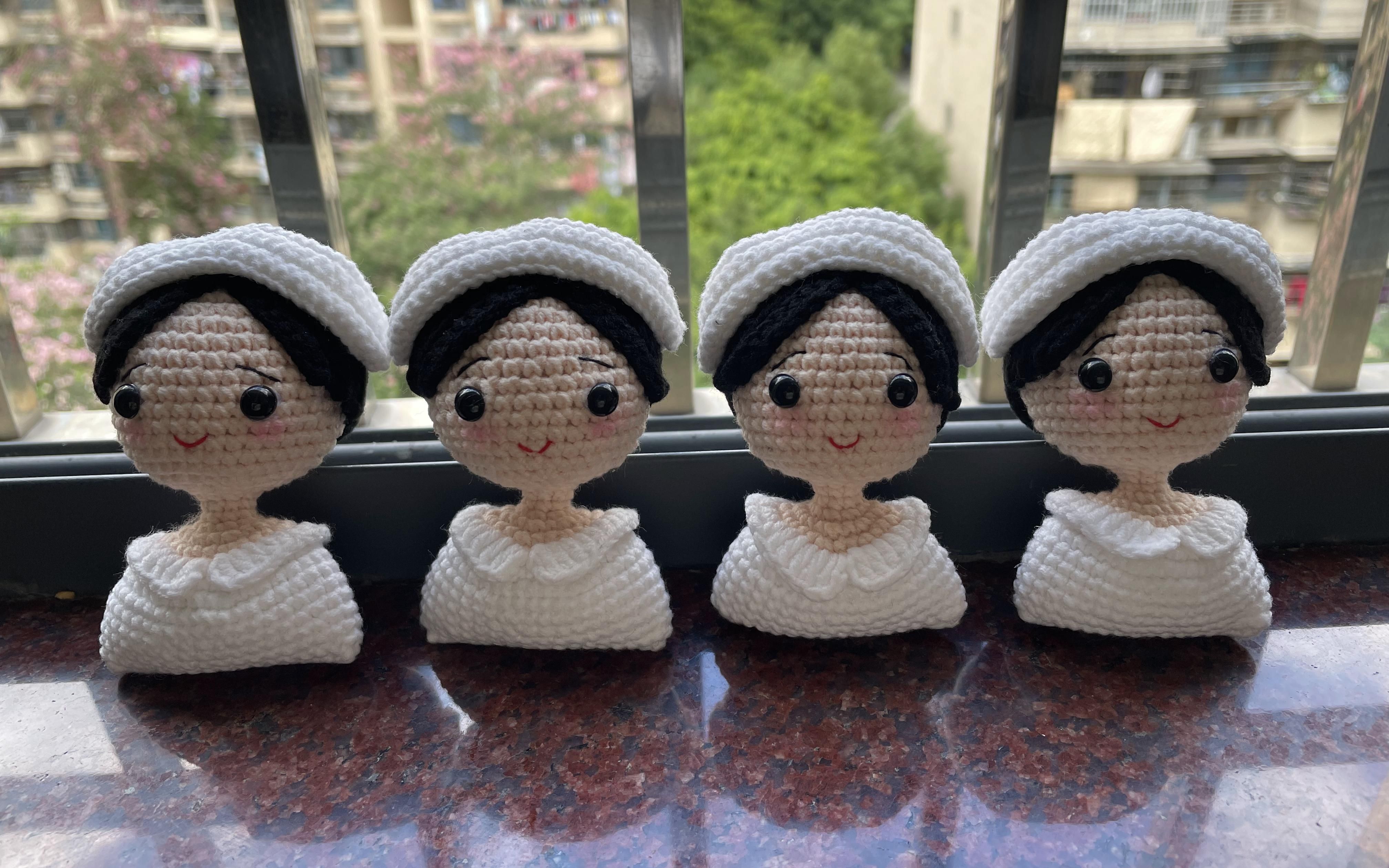 手工毛线编织DIY 护士节礼物护士小挂件钩针教程