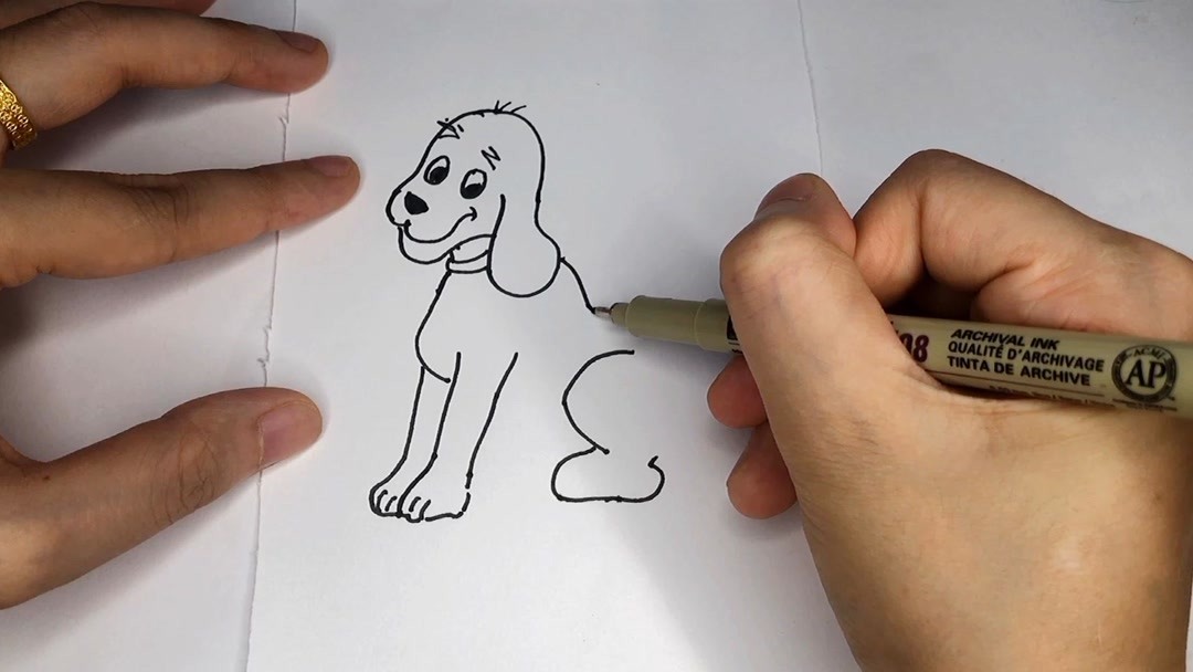 简笔画狗狗,一分钟画完Q版狗狗