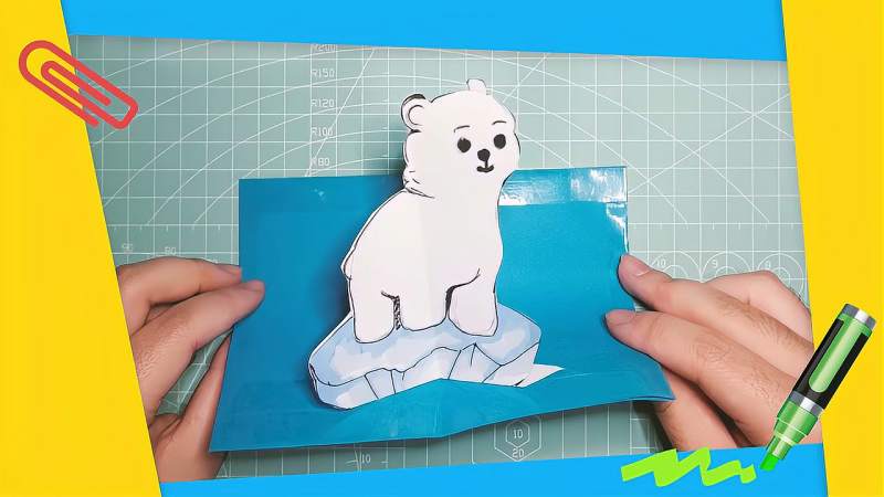 北极熊立体卡片做法