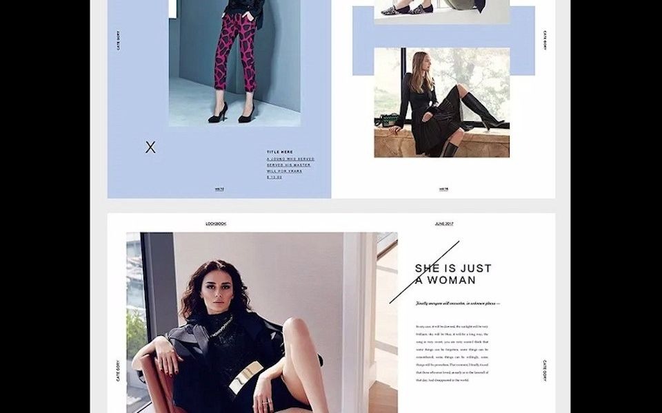 时尚欧美风杂志女装画册海报旅拍摄影写真PSD模板