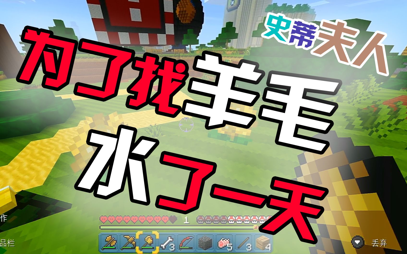 【史蒂夫人】switch版《我的世界》,为了找羊毛水了一天