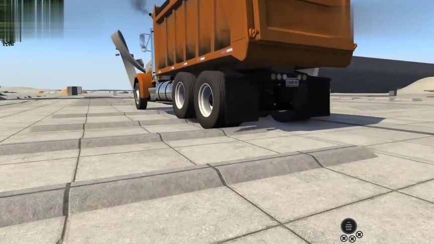 BeamNG:自卸卡车开足马力展示超强悬挂性能,模拟真实车祸游戏