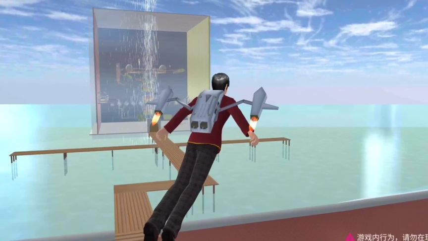 樱花校园模拟器:4个人的接力跑酷比赛,没想到有10个陷阱