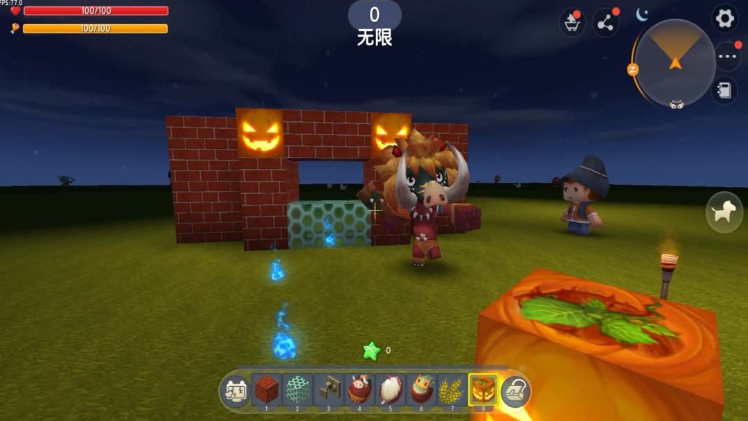 迷你世界飞龙解说:一分钟教你生物触碰方块防怪门