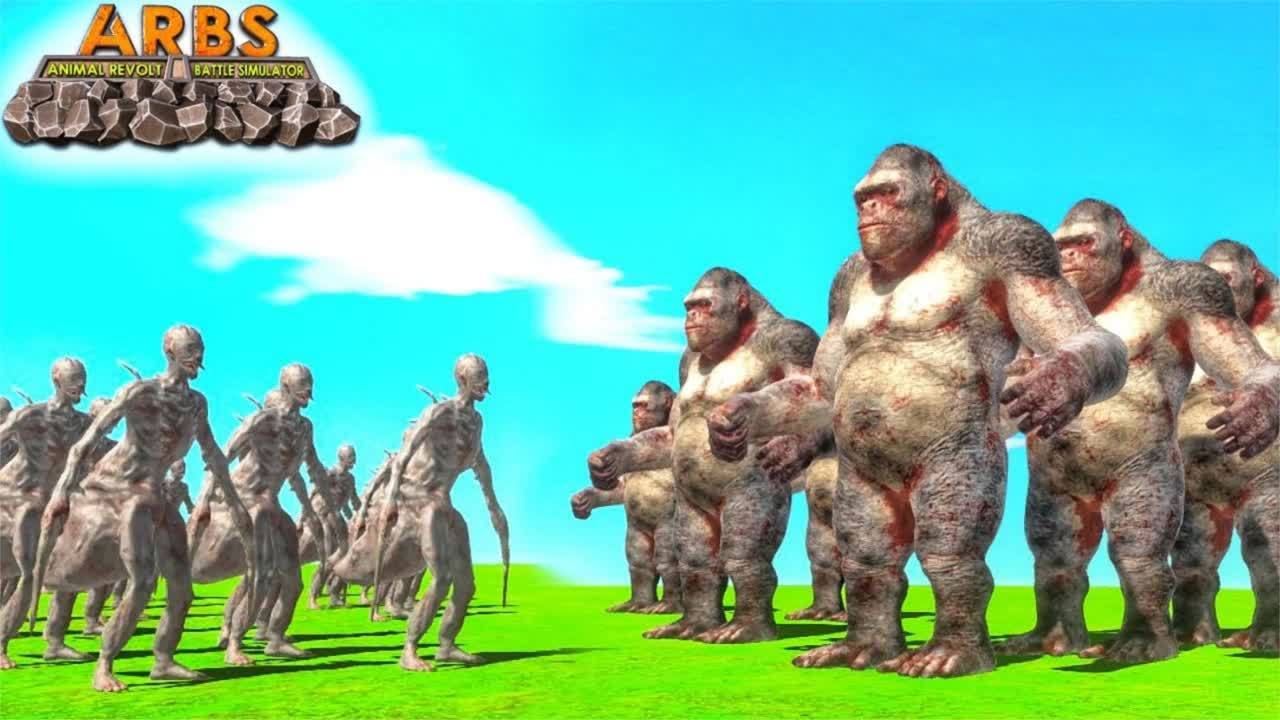 动物战争模拟器:K王大猩猩登场!战力无双,揍得狼人哭爹喊娘!