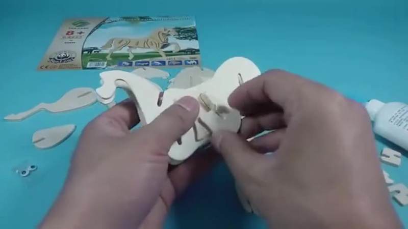 「酷玩之家」木质立体拼图马模型视频教程