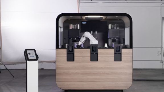 没有工作人员的咖啡厅,全程机器人服务,24小时全天营业