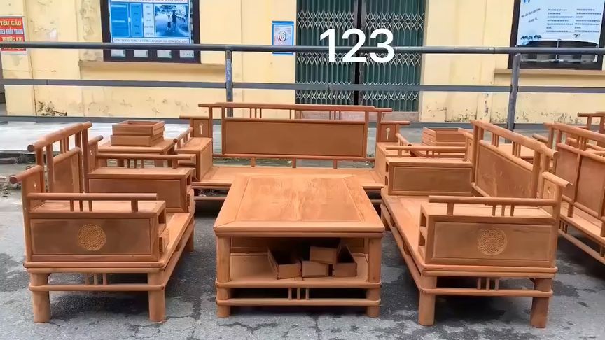 缅甸花梨·新中式沙发六件套