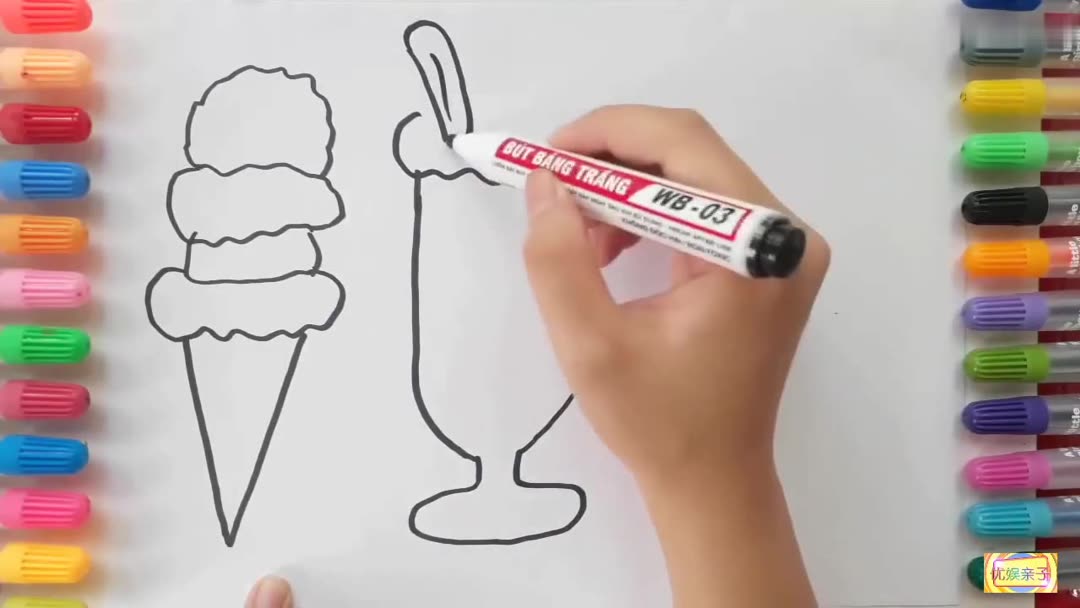 想不想吃冰淇淋 雪糕啊我给你画一个 儿童绘画教程