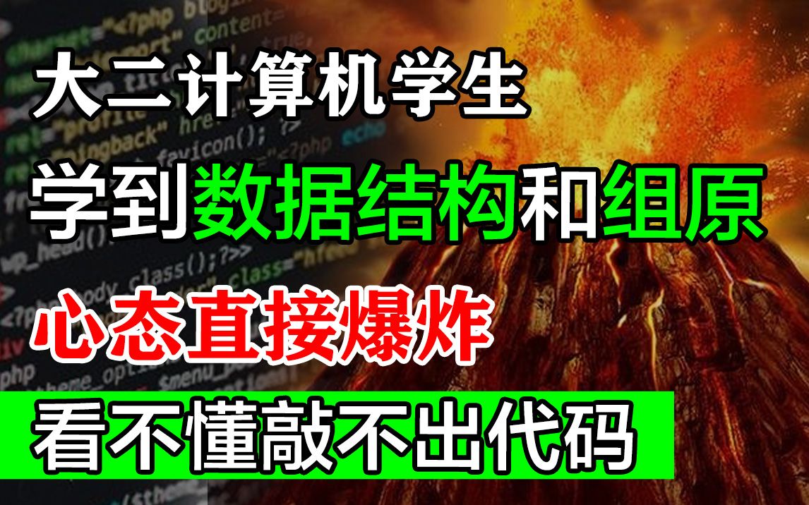 大二学生,计算机科学与技术专业,学到数据结构和组原有点心态爆炸了,...